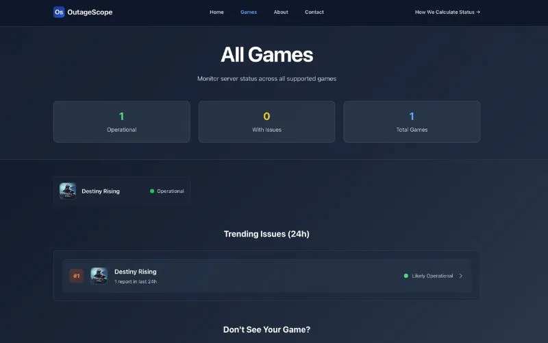 All Games - Server Status
